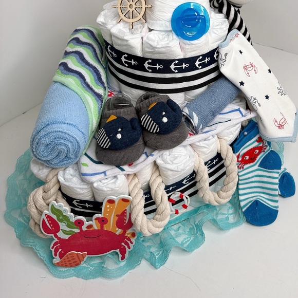 Handmade | Accessories | Nautical Diaper Cake Ship Diaper Cake | Poshmark